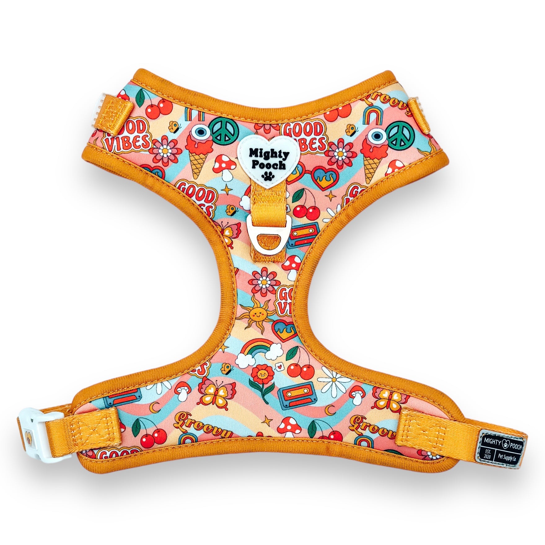 No-Pull Adjustable Harness - Retro Babe ☮️ – Mighty Pooch, LLC